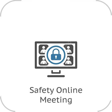 Safety Online Meeting Icon Flat Design Officer Presentation Security