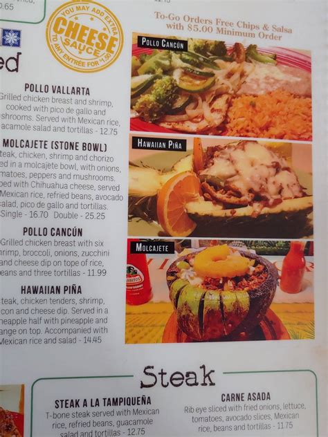 Menu At El Jimador Mexican Restaurant Jefferson City Missouri Blvd