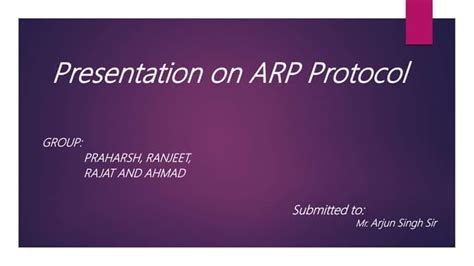 Presentation On Arp Protocol Pptx