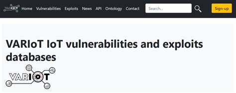 VARIoT IoT Vulnerabilities And Exploits Databases VARIoT