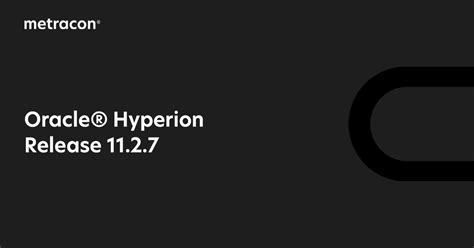 Oracle Hyperion Release
