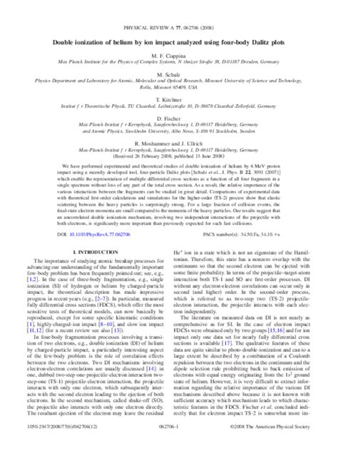 Pdf Double Ionization Of Helium By Ion Impact Analyzed Using Four