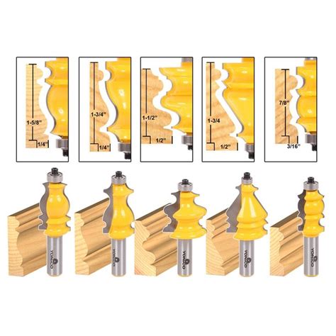 Router Bit Sets Molding Sets 5 Bit Casing Base Molding Router