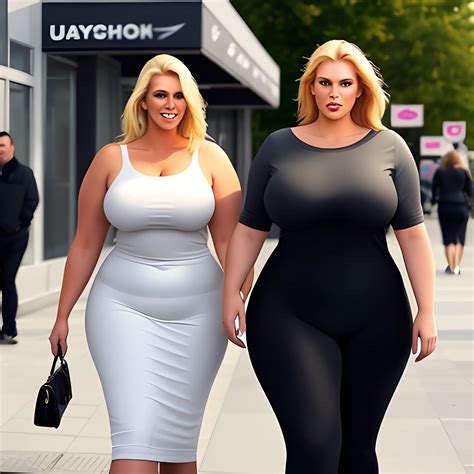 One Large And Tall Friendly Blonde Plus Size Girl With Small Head And