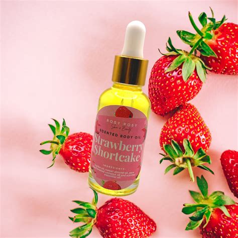 1 Oz Strawberry Shortcake Scented Body Oil Strawberry Body Glow Oil