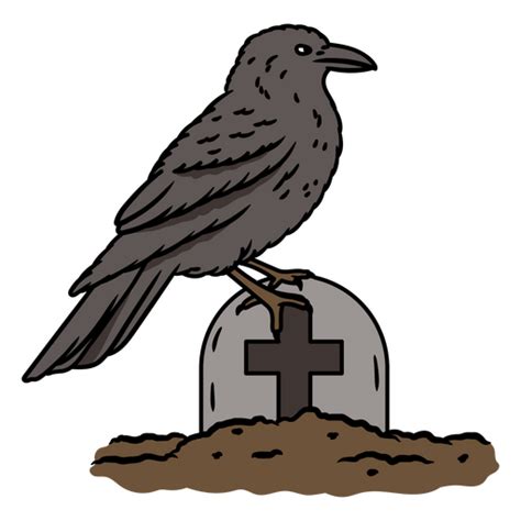 Diseño Png Y Svg De Crow Se Sienta Encima De Una Lápida Para Camisetas