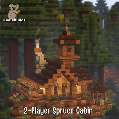 Minecraft Spruce Cabin Tutorial Minecraft Houses Minecraft
