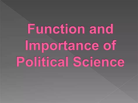 Introduction To Political Science Pptx