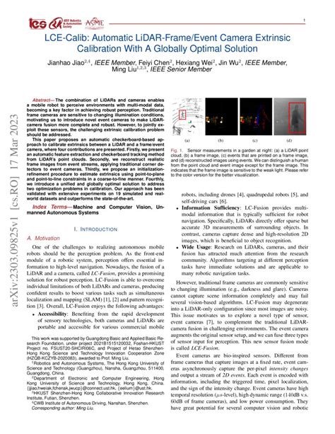Lce Calib Automatic Lidar Frameevent Camera Extrinsic Calibration