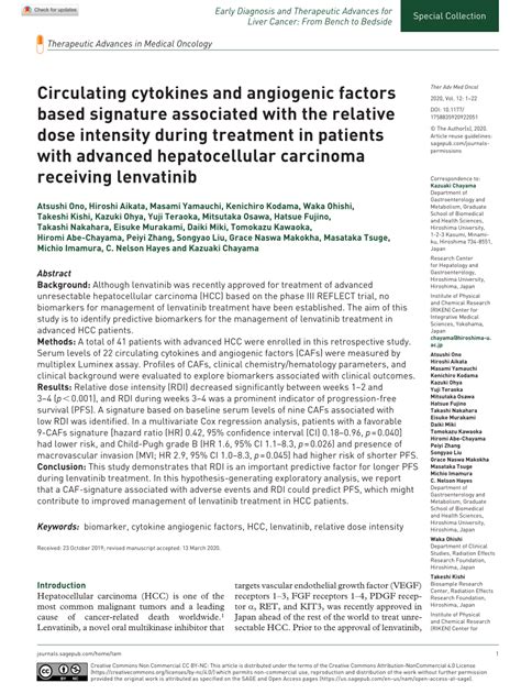 Pdf Circulating Cytokines And Angiogenic Factors Based Signature Associated With The Relative