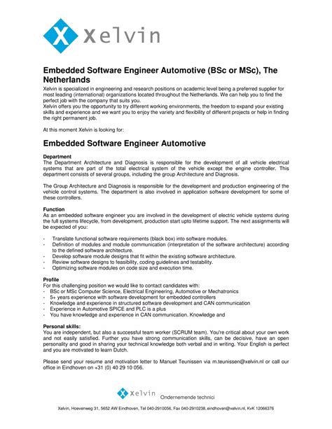 Embedded Sw Engineer Automotive Pdf Free Download