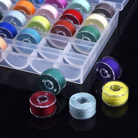 4 Pack 25 Slots Empty Bobbin Spool Box Plastic Storage Case For Sewing