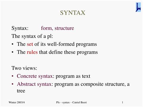 Ppt Syntax Powerpoint Presentation Free Download Id4637176