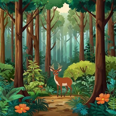 Forest Background Design Premium Ai Generated Vector
