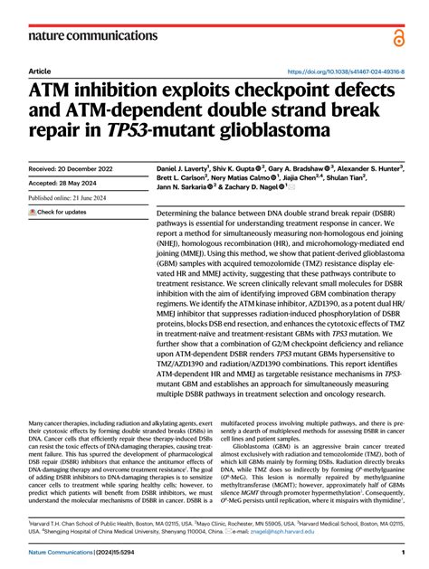 pdf atm inhibition exploits checkpoint defects and atm dependent