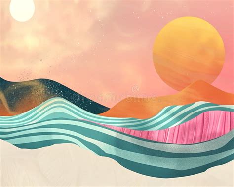Harmonious Transitions Calming Rhythms Visualization Stock