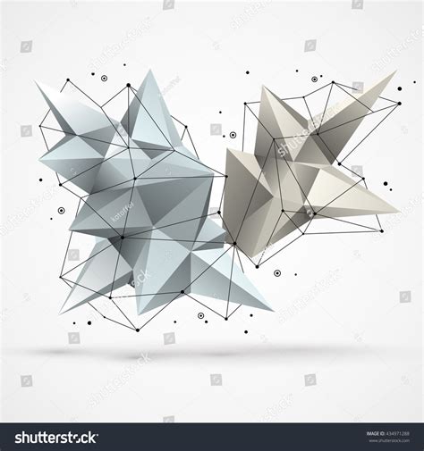 Abstract Molecular Structure Polygonal Shapes Wireframe Stock Vector Royalty Free 434971288