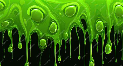 Premium Ai Image Green Ooze Seamless Border Of Dripping Slime With