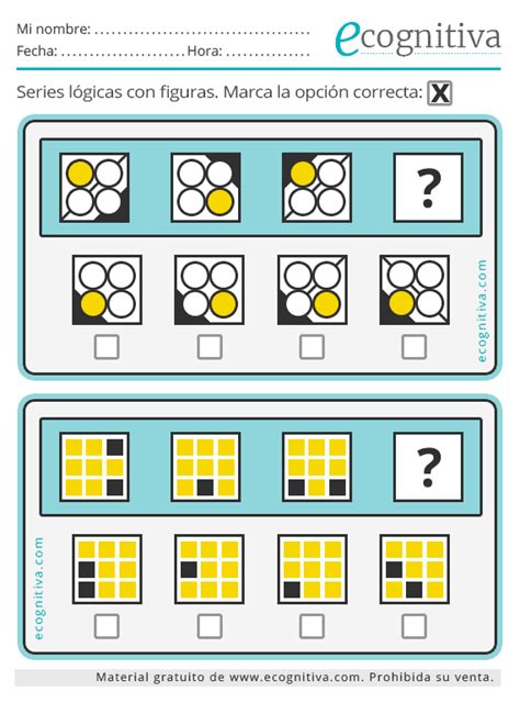 Series Lógicas Con Figuras Para Mayores Estimulación Cognitiva Pdf