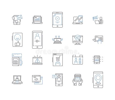 Computer Vision Line Icons Collection Recognition Detection Analysis