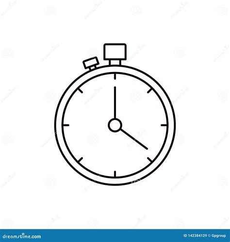 Sketch Silhouette Stopwatch With Timer Stock Vector Illustration Of Exercise Elapsed 142384129