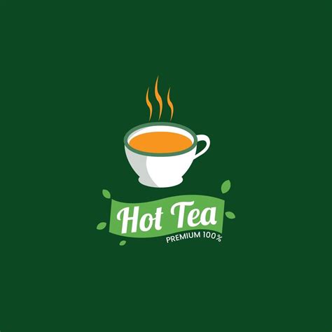 A Glass Of Tea Logo On Green Background 19481792 Vector Art At Vecteezy