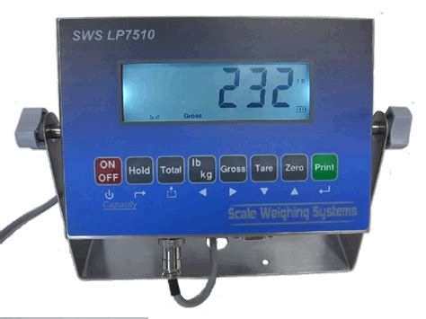SWS 7510LB LCD Scale Weighing Systems LP7510 SS LCD Indicator With Dual Input