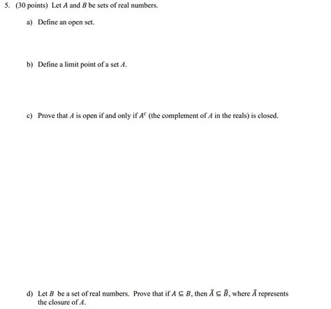 Solved Let A And B Be Sets Of Real Numbers A Define An Chegg Com