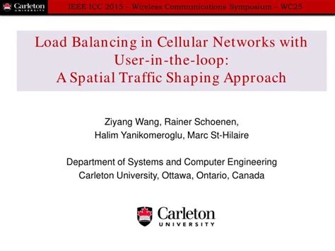 Ppt Load Balancing In Cellular Networks With User In The Loop A
