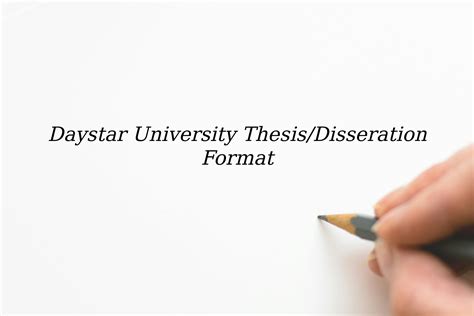 Daystar University Thesis Dissertation Format Tobit Research Consulting