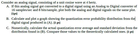 Solved Consider An Analog Signal Consisting Of A Unit Chegg