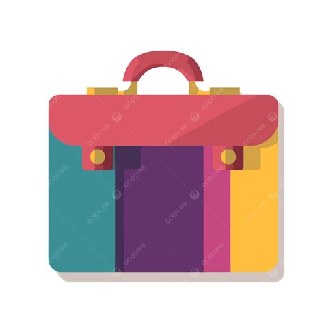 다채로운 서류 가방 아이콘 벡터 흰색 배경에 서류 가방의 단순한 다채로운 아이콘 그림자 없음 작은 프레임 중앙 Png 일러스트 및 벡터 에 대한 무료 다운로드
