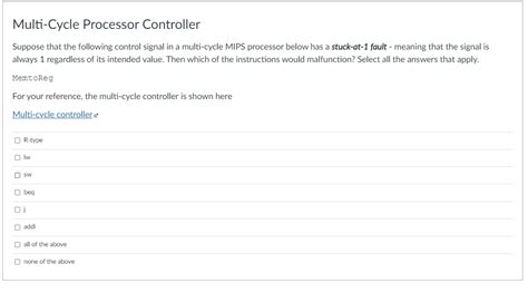 Solved Multi Cycle Processor Controller Suppose That The