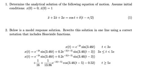 Get Answer Determine The Analytical Solution Of The Following Equation Of Transtutors