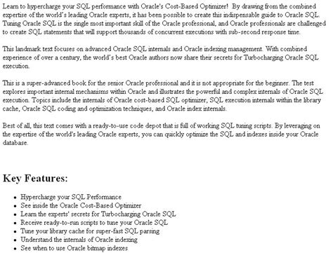 Oracle Cbo Tuning Book