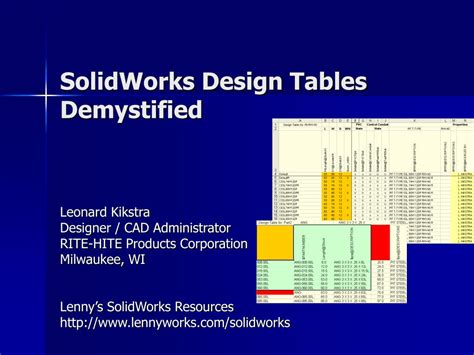 Ppt Solidworks Design Tables Demystified Powerpoint Presentation Free Download Id 4906358