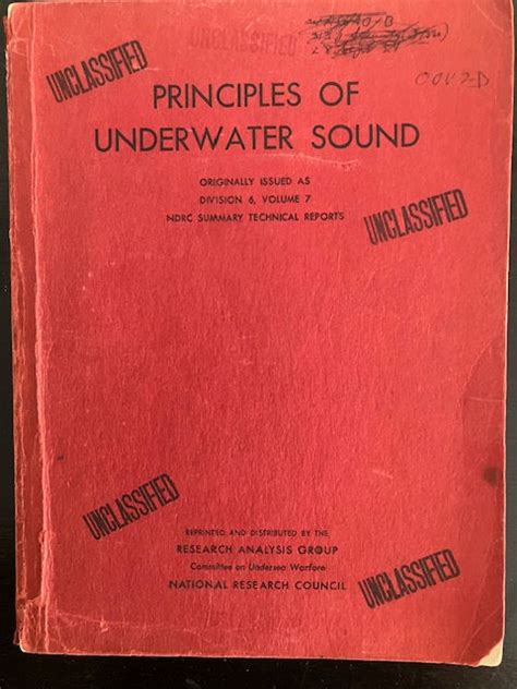 Principles Of Underwater Sound Booksb2plz