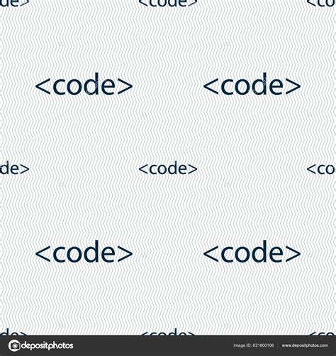 Code Sign Icon Programming Language Symbol Seamless Abstract Background Geometric Stock Vector