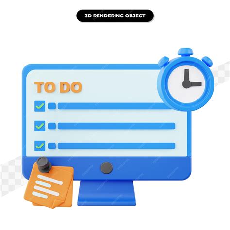Premium Psd 3d Rendering Project Task With To Do List Illustration