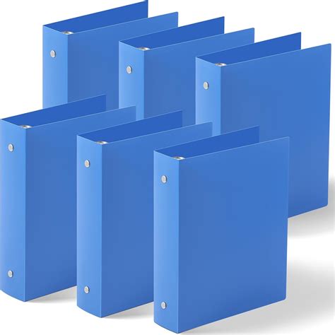 Henoyso 6 Pcs Plastic 2 Inch Mini 3 Ring Binders Fits 5 5