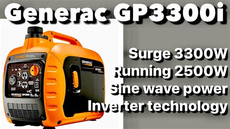 Generac Gp3300i Power Rush Quiet Inverter Generator Review Youtube