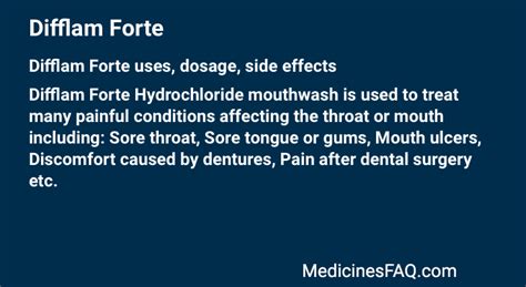Difflam Forte Uses Dosage Side Effects Food Interaction FAQ