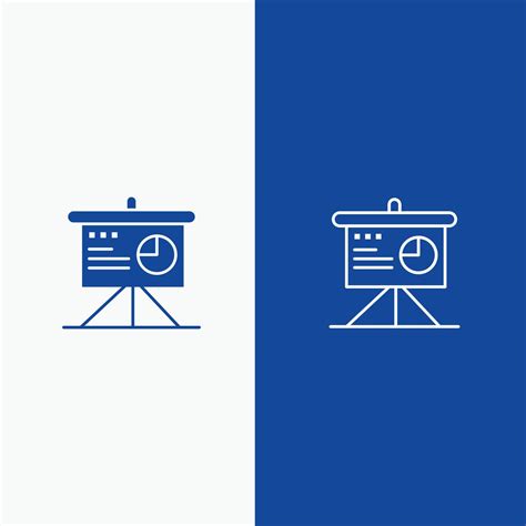 Presentation Analytics Board Business Line And Glyph Solid Icon Blue Banner Line And Glyph Solid
