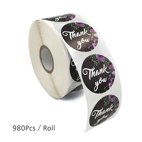 Custom Logo Round Thank You Shape Waterproof Self Adhesive Bottle Label