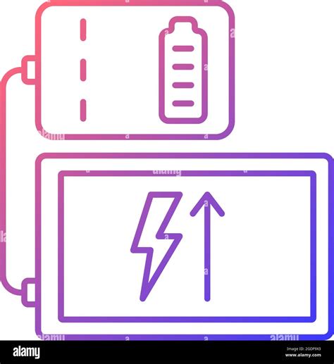 powerbank for tablet gradient linear vector manual label icon stock