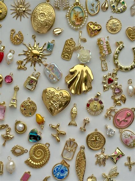 18k Gold Plated Charm Pendant Vintage Jewelry Charm For Necklace