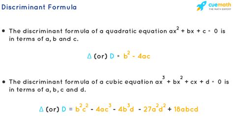 Discriminant Formulas What Are Discriminant Formulas Examples