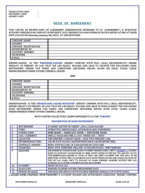 2021 Template Bg Sblc Credit Pdf Letter Of Credit Banks
