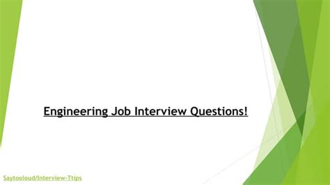 Engineering Job Interview Questions Ppt