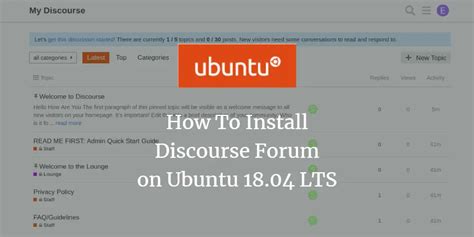 How To Install Discourse Forum On Ubuntu LTS